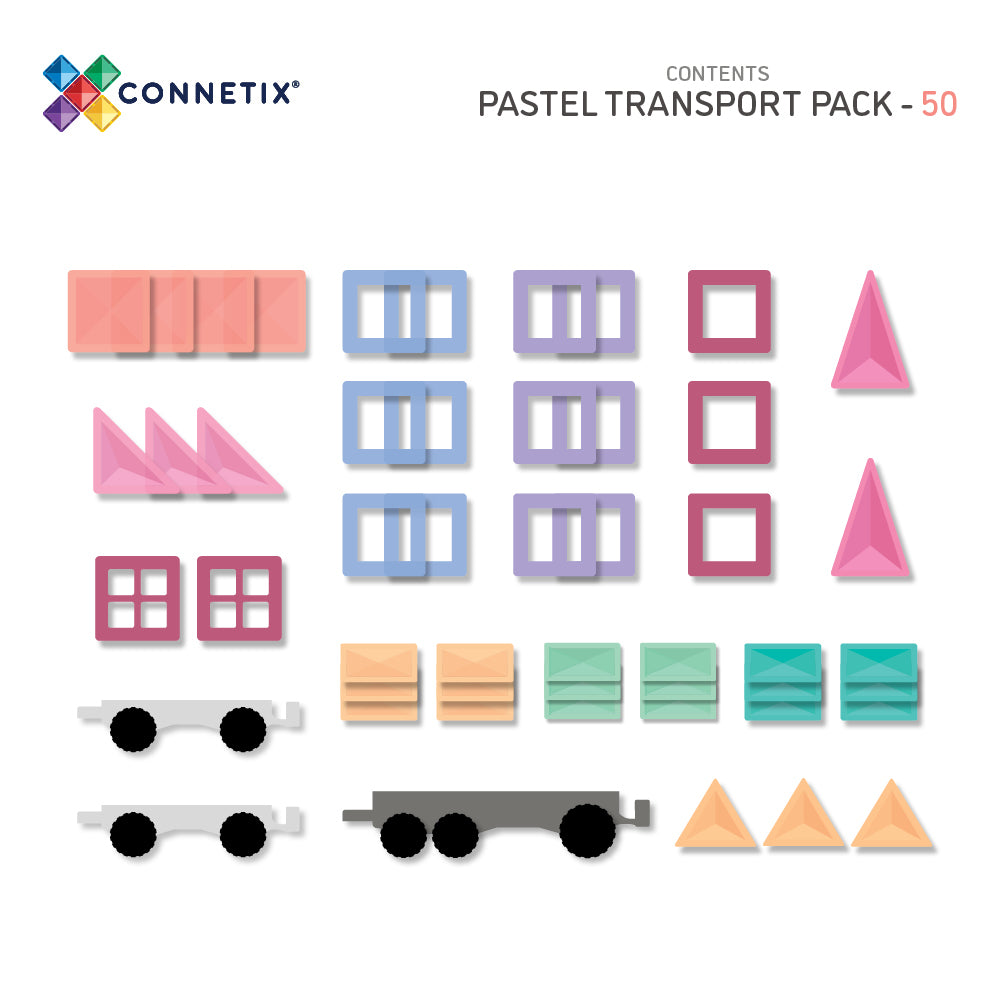 Pastel Transport Pack 50 delig | Connetix Tiles – Anders nog iets?