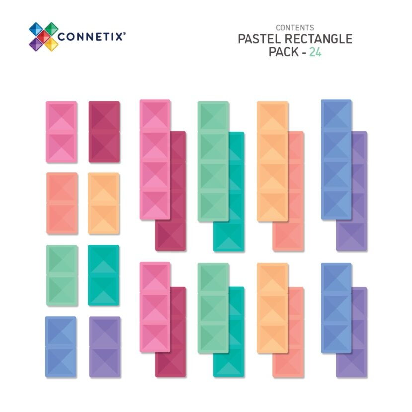 Rectangle pastel - Rechthoek set 24 stuks | Connetix Tiles – Anders nog ...